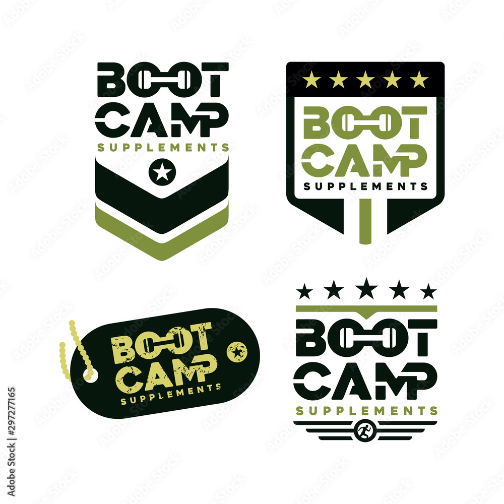 BOOTCAMP Badge Logo theme in 4 different design Stock Vector | Adobe Stock