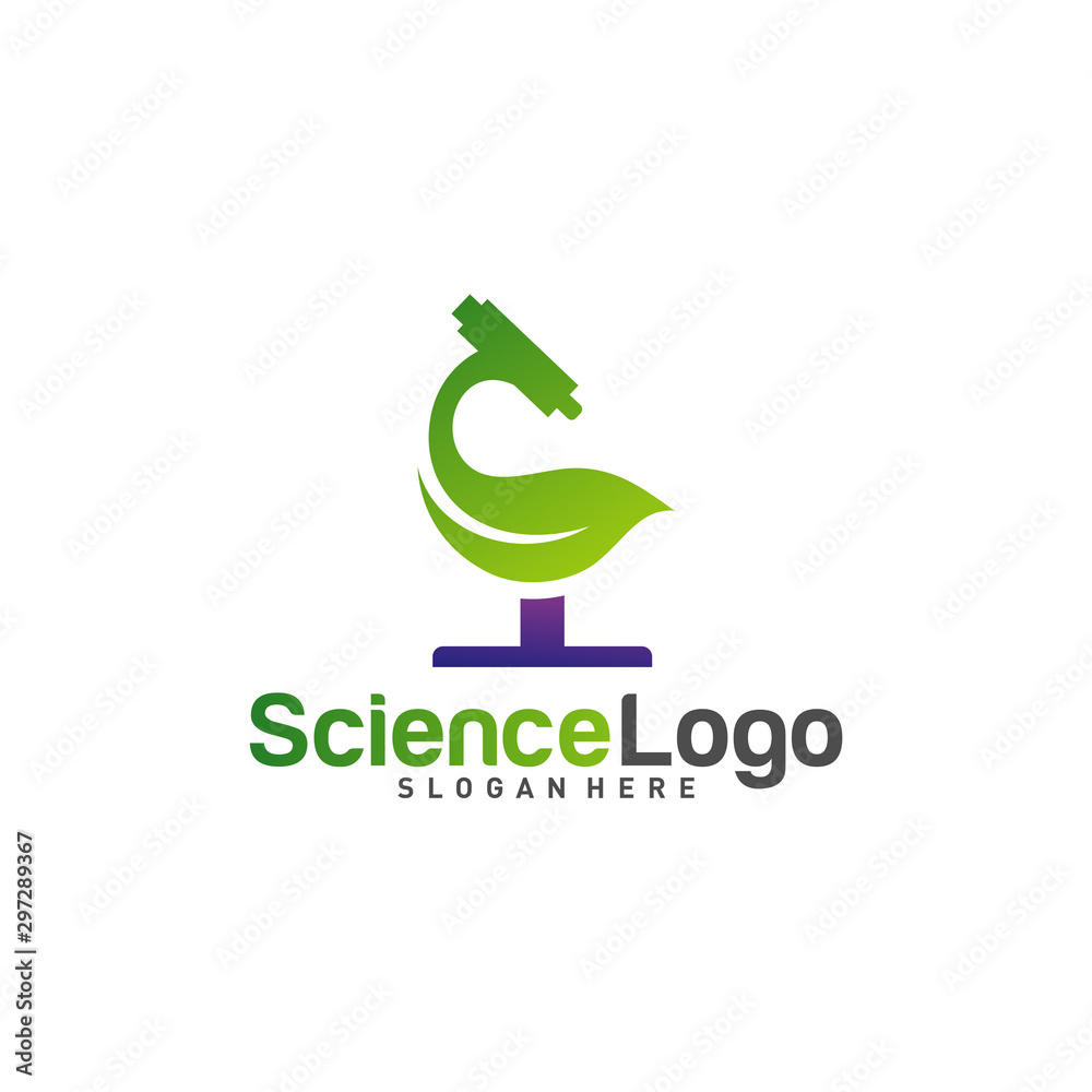 Nature Microscope Icon Logo Concept Vector. Creative Microscope with ...
