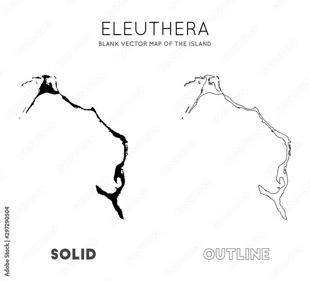Eleuthera map. Blank vector map of the Island. Borders of Eleuthera for ...