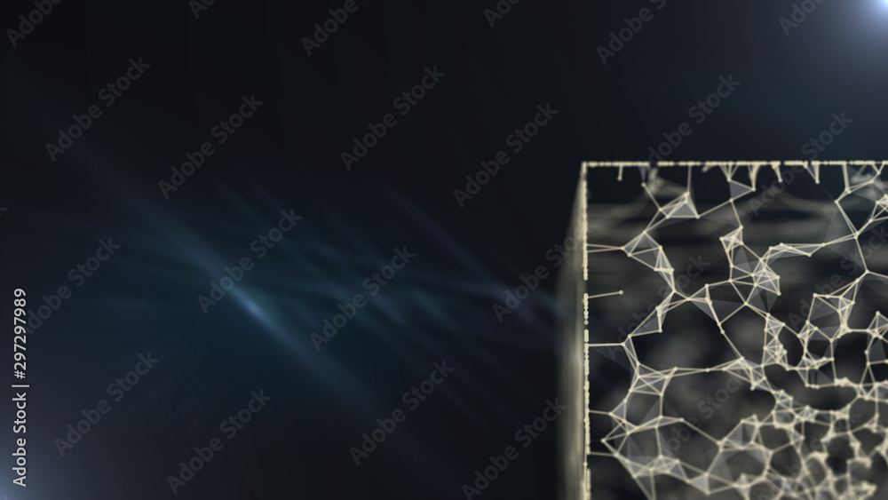 Elegant detailed grid lines and dynamic abstract forms rendered on the ...