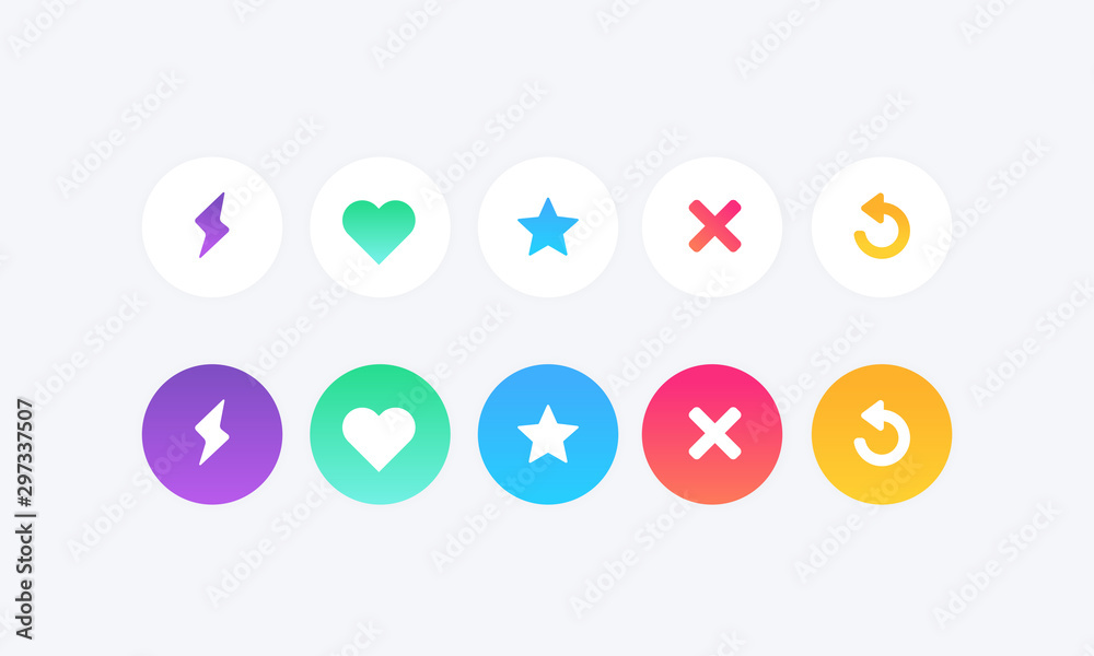 flat colors icon set vector illustration Stock Vector | Adobe Stock