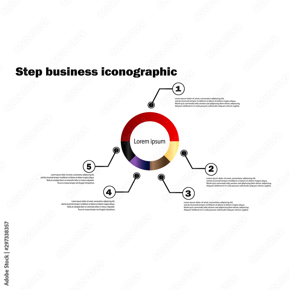 Vector template step by step circular business diagrams. Infographics ...