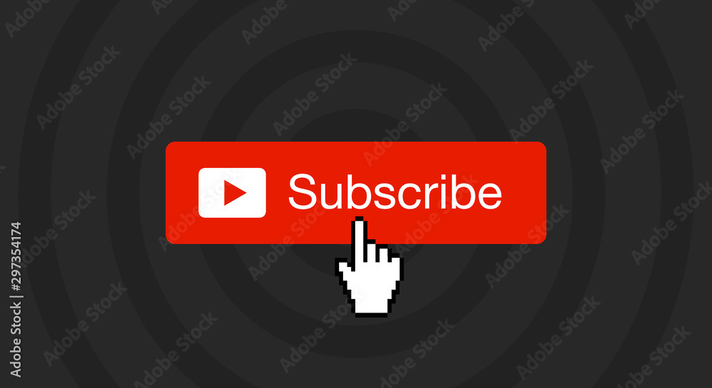 Subscribe button with hand cursor vector illustration Stock Vector ...
