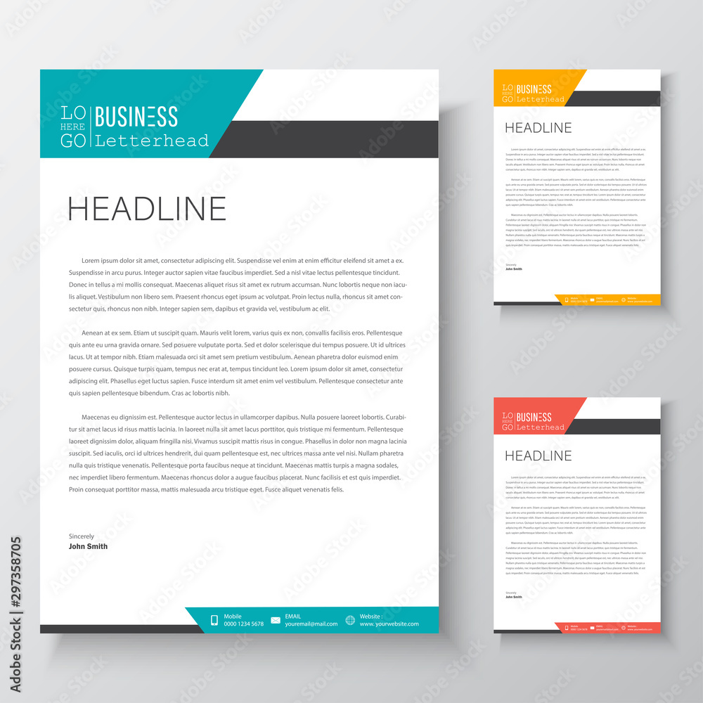 Letterhead design template and mockup minimalist style vector bundle ...