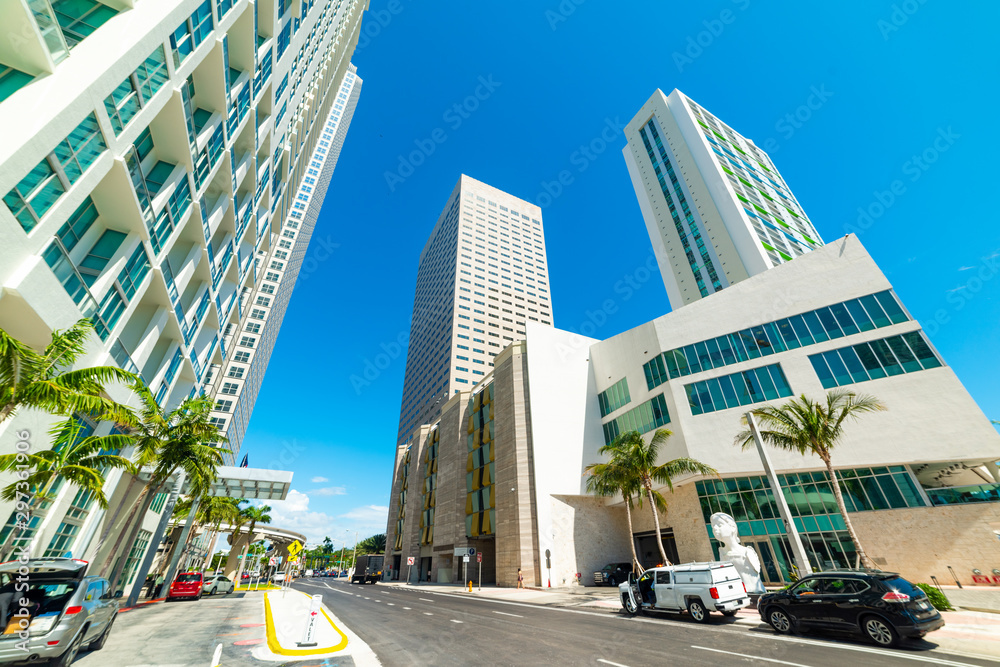 Skyscrapers in beautiful downtown Miami Stock Photo | Adobe Stock
