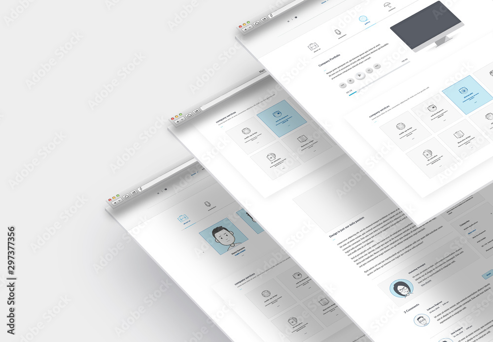 Company Portfolio Website Layout Stock Template | Adobe Stock