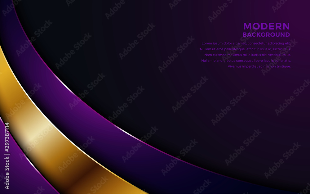 Luxurious purple and golden overlap layer background Stock Vector ...