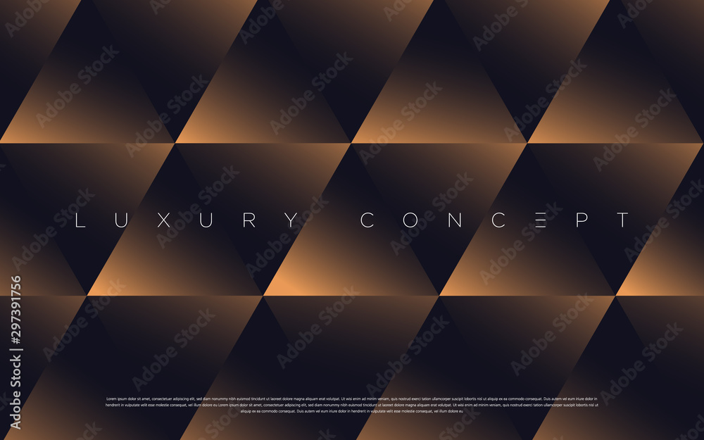 Black premium background with luxury dark golden geometric elements ...