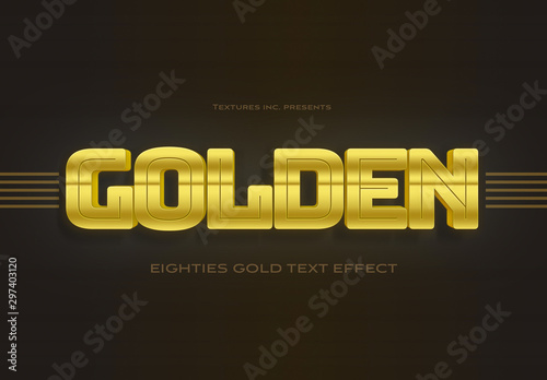3D Retro Gold Text Effect Stock Template | Adobe Stock