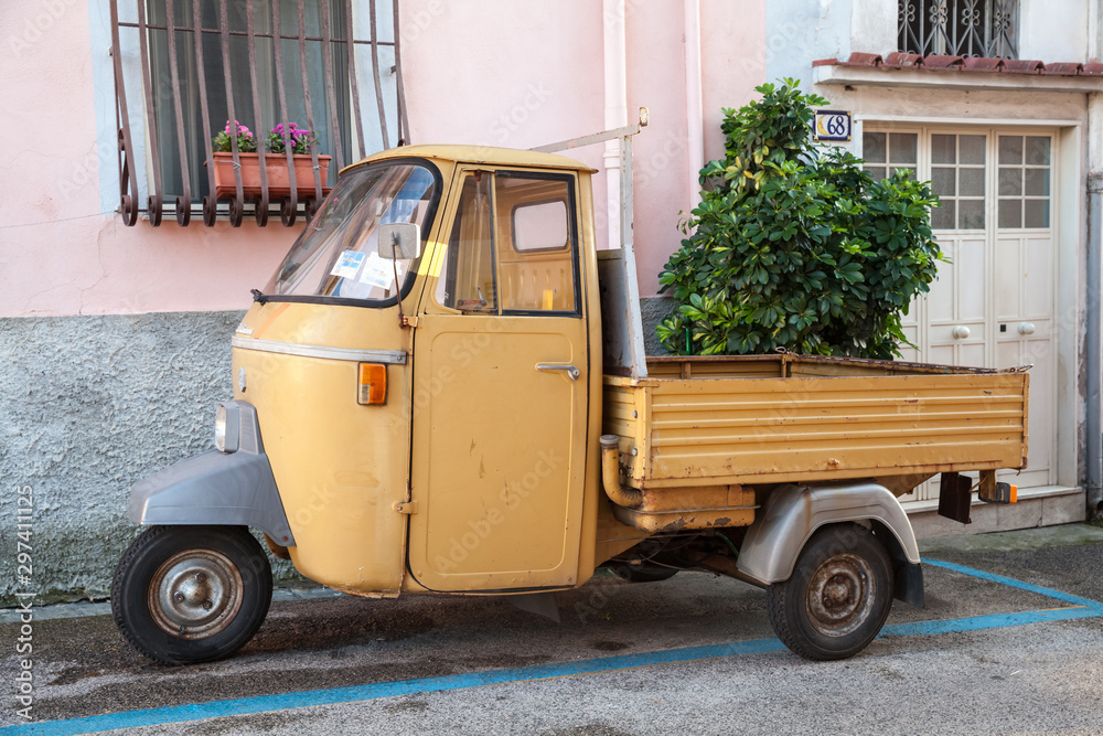 P 501 Ape Car is a three-wheeled light commercial vehicle Stock Photo ...