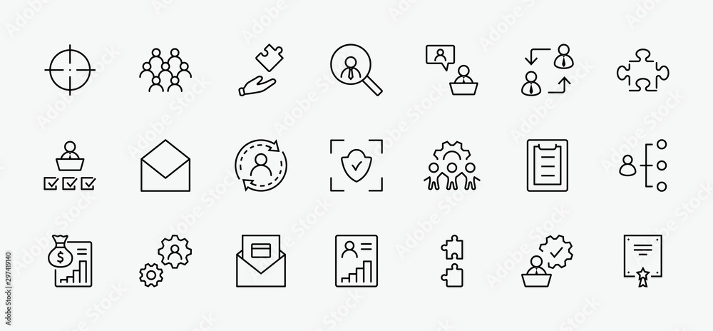 Set of People Management Related Vector Line Icons. Contains such Icons ...
