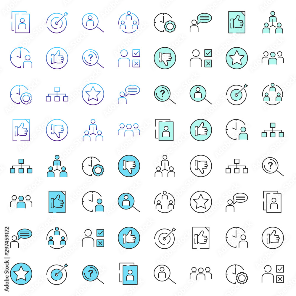 Team Work set icon template color editable. Team Work pack symbol ...