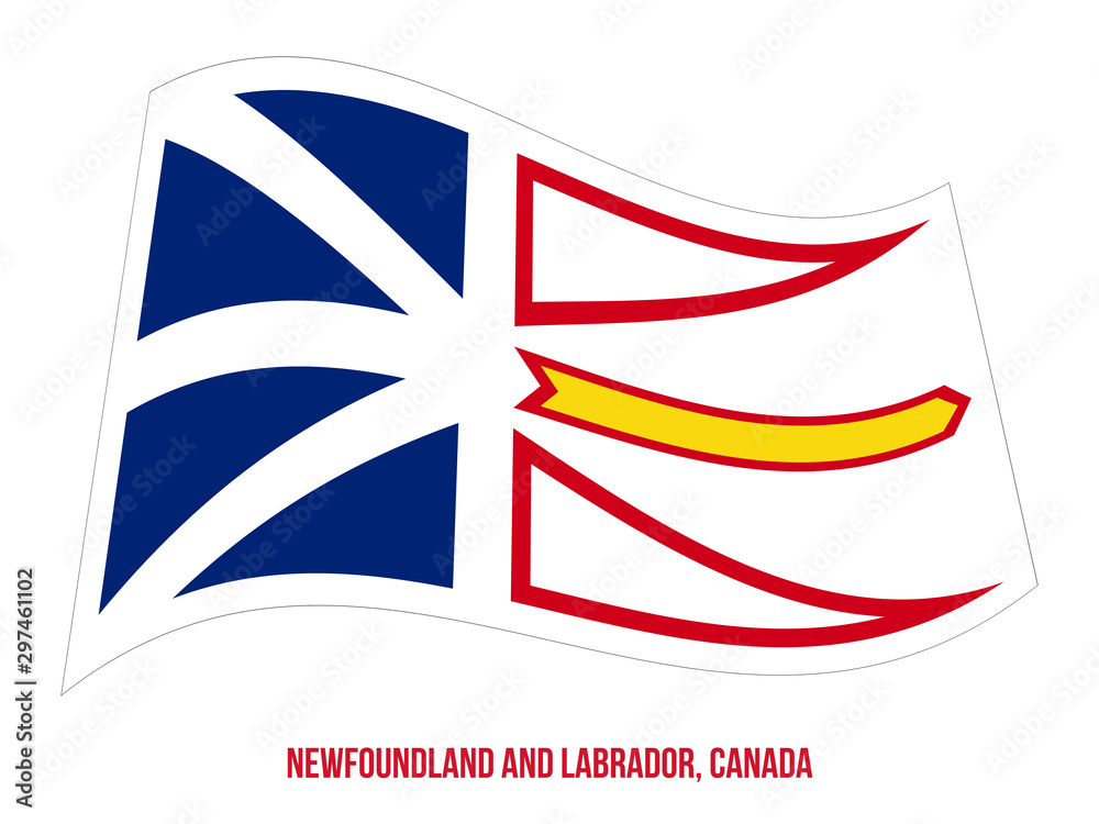 Newfoundland and Labrador Flag Waving Vector on White Background ...