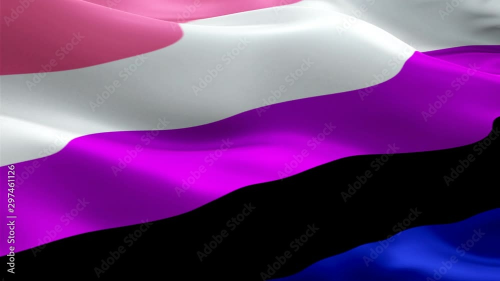 Genderflexible Pride Flag Rainbow flag video waving in wind. gender ...