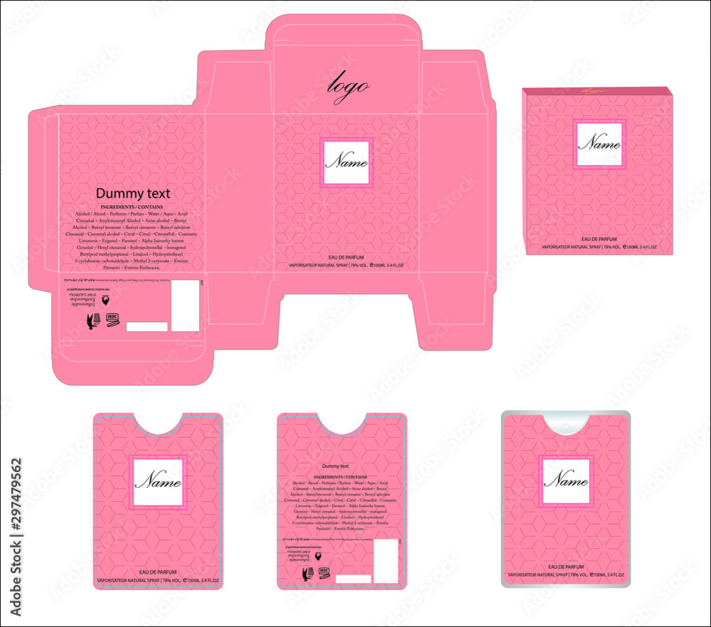 Packaging design, perfume luxury box design template and mockup box ...