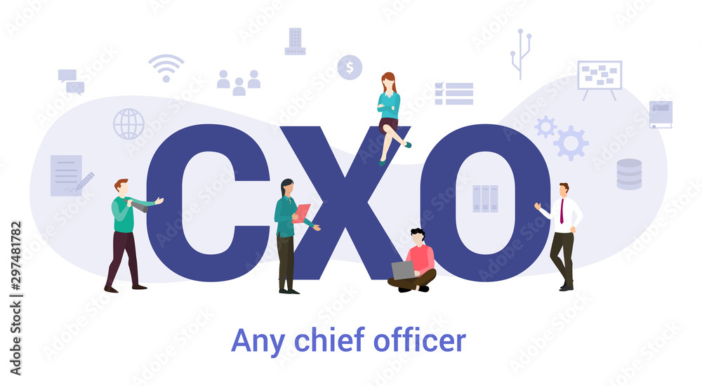 cxo any chief officer concept with big word or text and team people ...