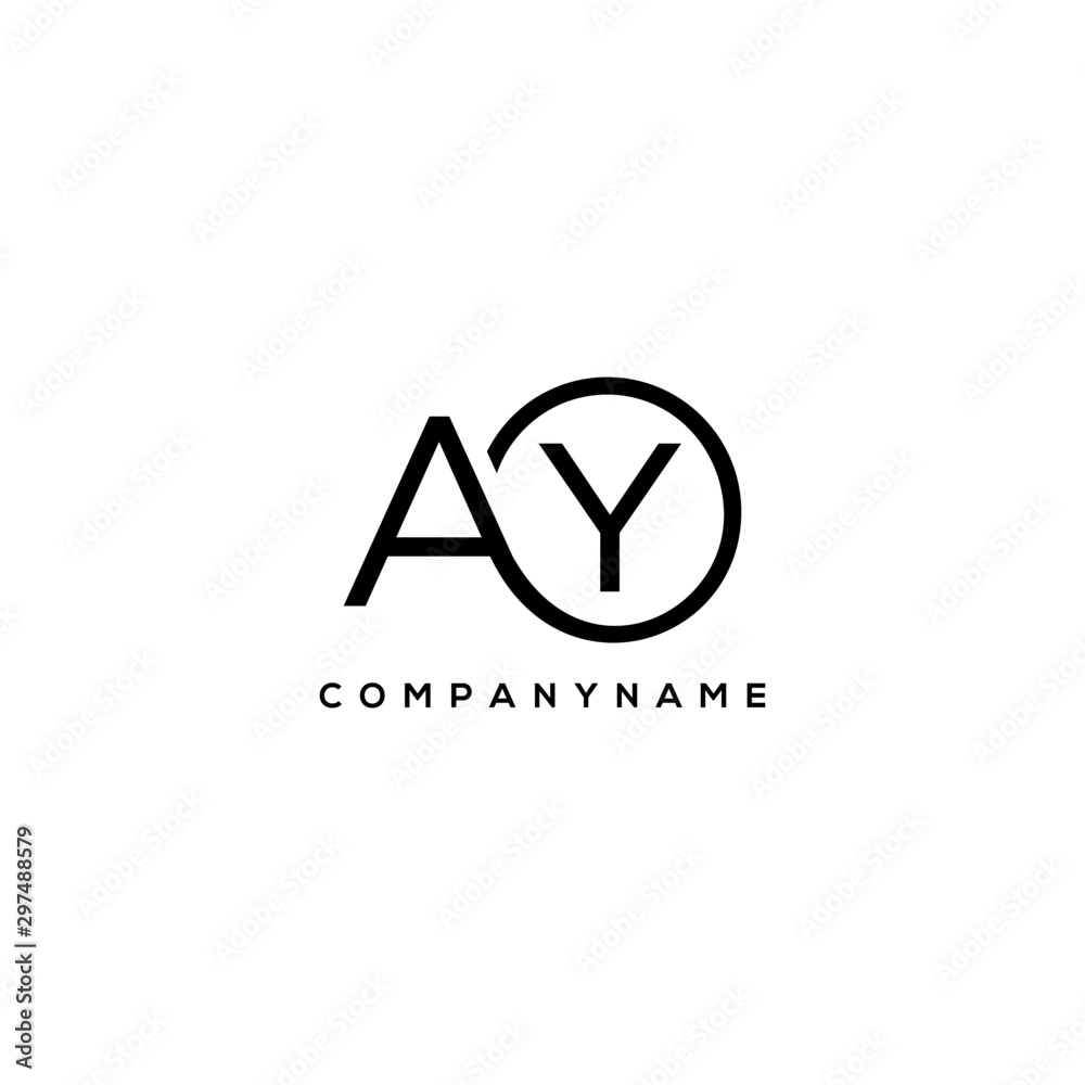 Initial Letter AY Logo With circle Template Vector. Stock Vector ...