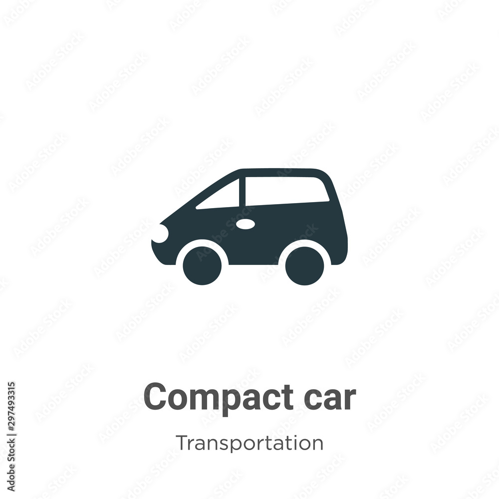 Compact car vector icon on white background. Flat vector compact car ...