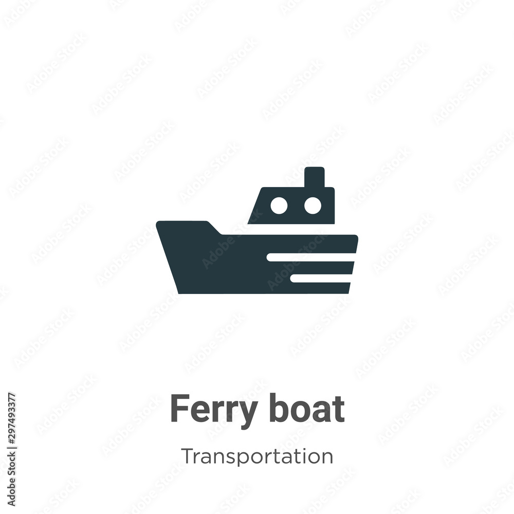 Ferry boat vector icon on white background. Flat vector ferry boat icon ...