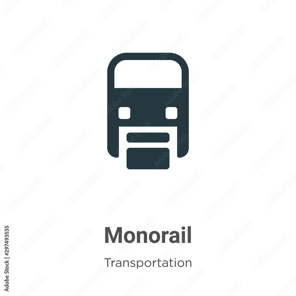 Monorail vector icon on white background. Flat vector monorail icon ...