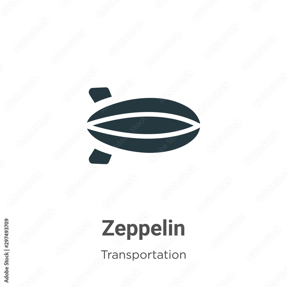 Zeppelin vector icon on white background. Flat vector zeppelin icon ...