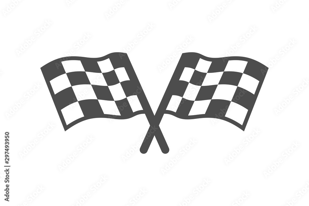 Simple Flag Icon Black and White Square Flat Vector Illustration Stock ...