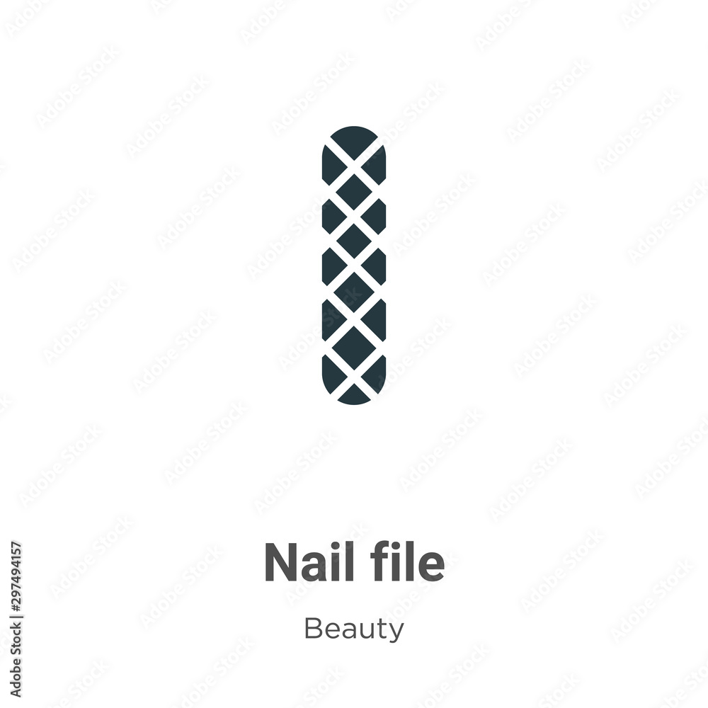 Nail file vector icon on white background. Flat vector nail file icon ...