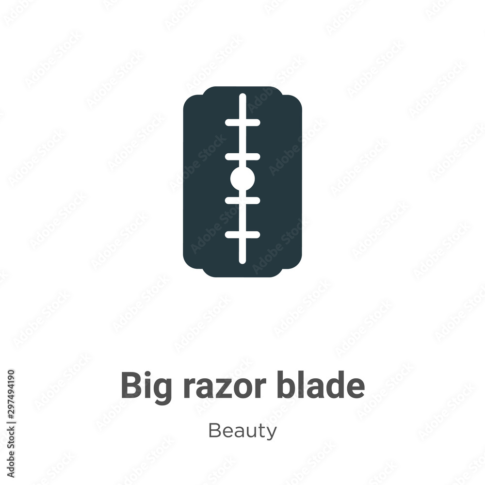 Big razor blade vector icon on white background. Flat vector big razor ...