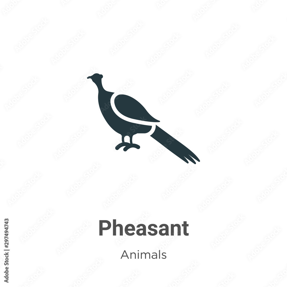 Pheasant vector icon on white background. Flat vector pheasant icon symbol sign from modern ...