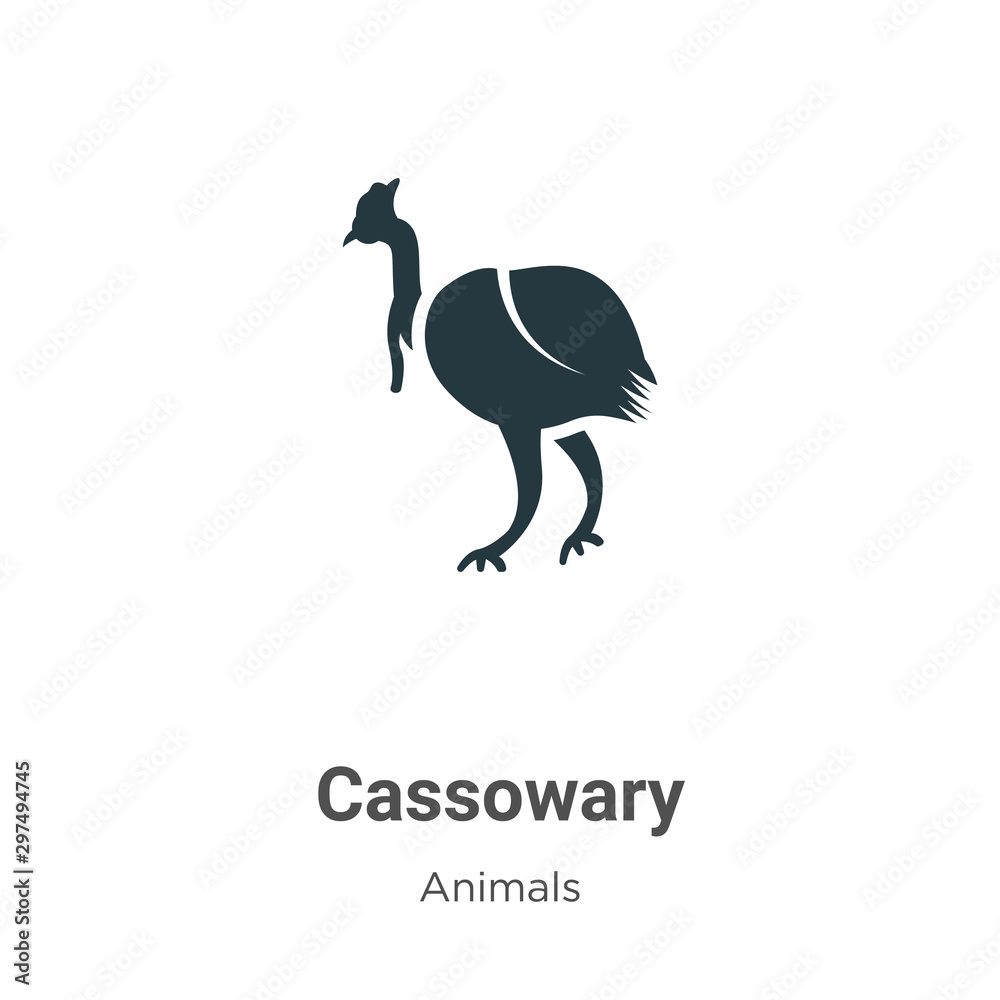 Cassowary vector icon on white background. Flat vector cassowary icon ...