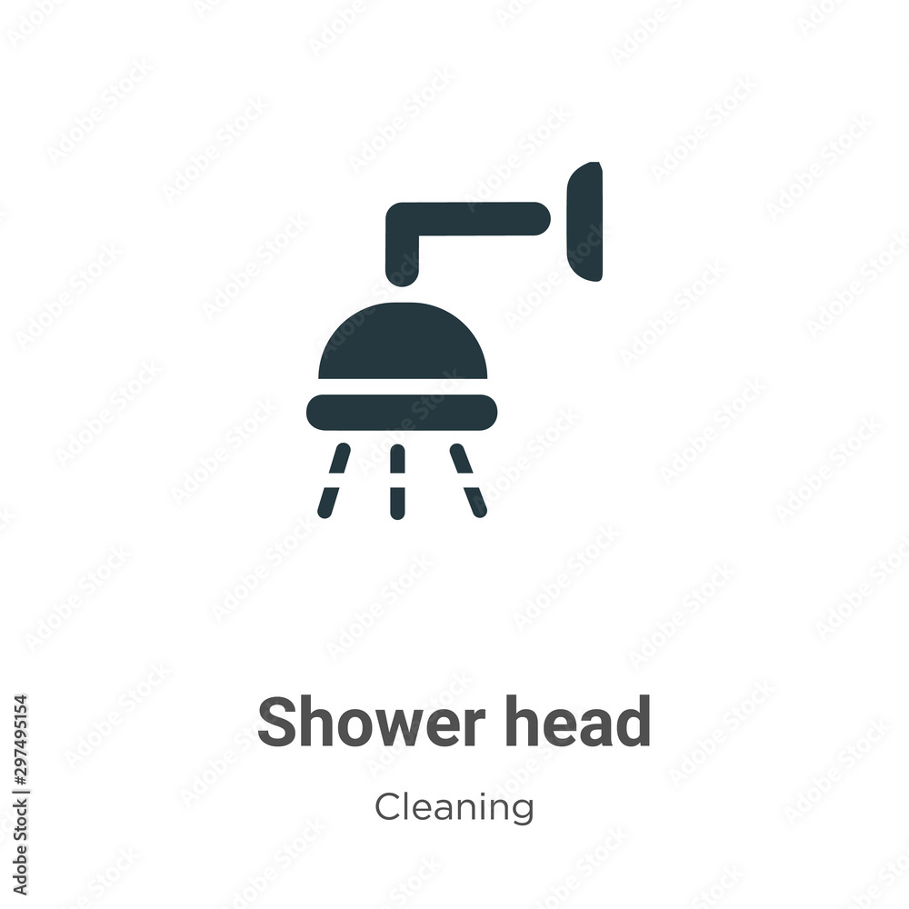 Shower head vector icon on white background. Flat vector shower head ...
