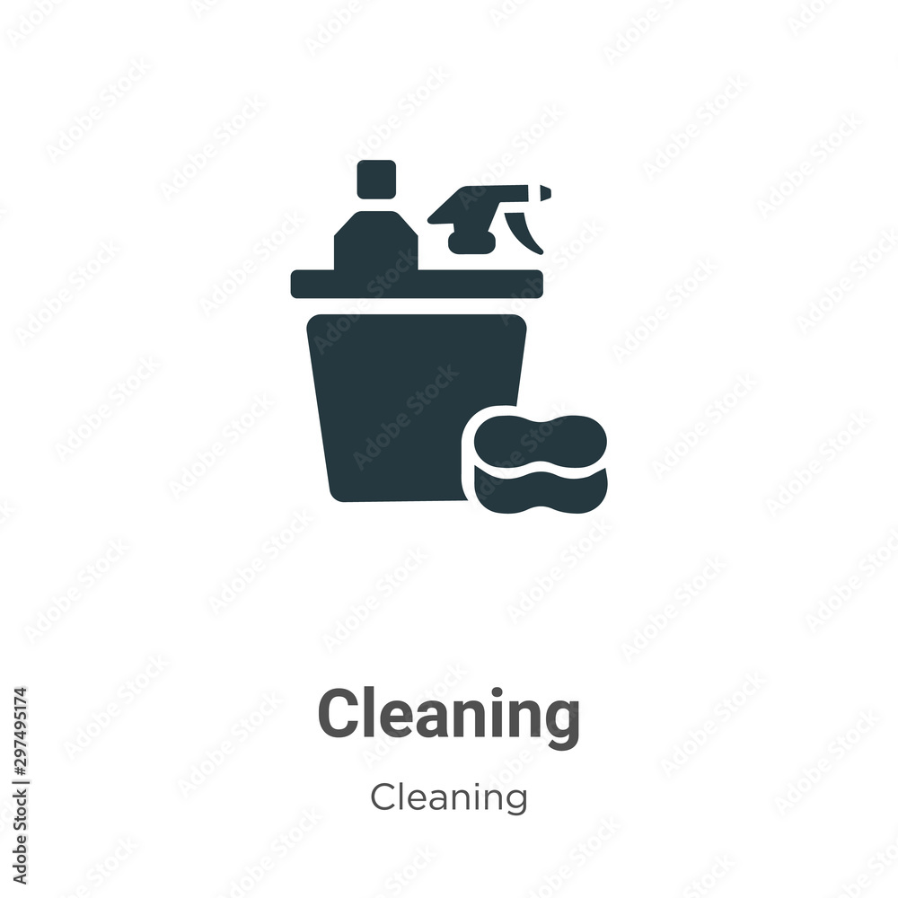 Cleaning vector icon on white background. Flat vector cleaning icon ...