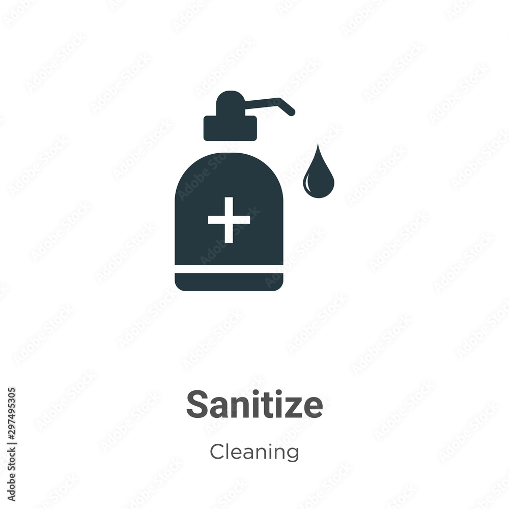 Sanitize vector icon on white background. Flat vector sanitize icon ...