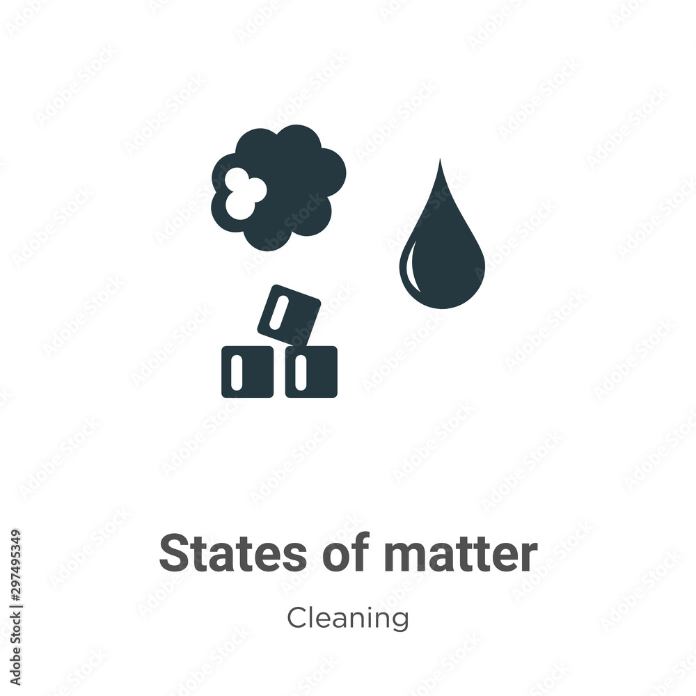 States of matter vector icon on white background. Flat vector states of ...