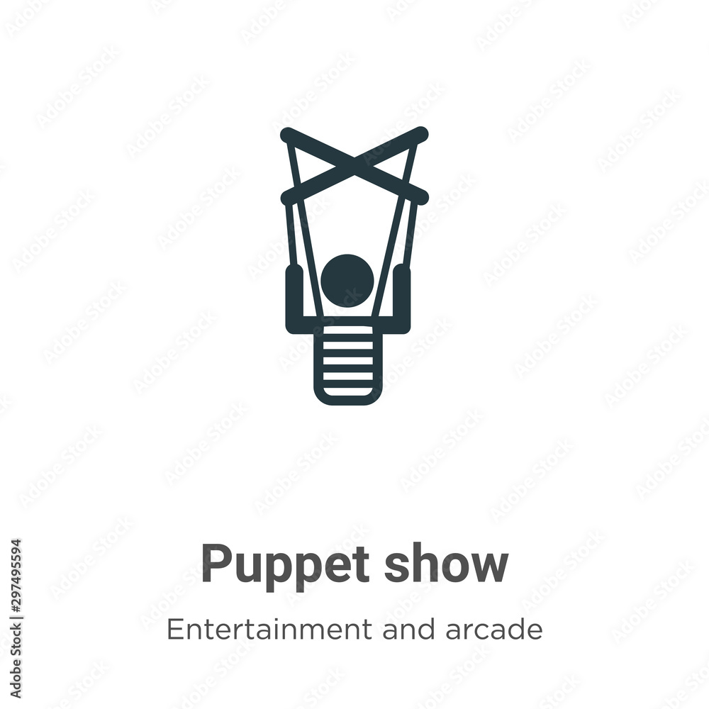 Puppet show vector icon on white background. Flat vector puppet show ...