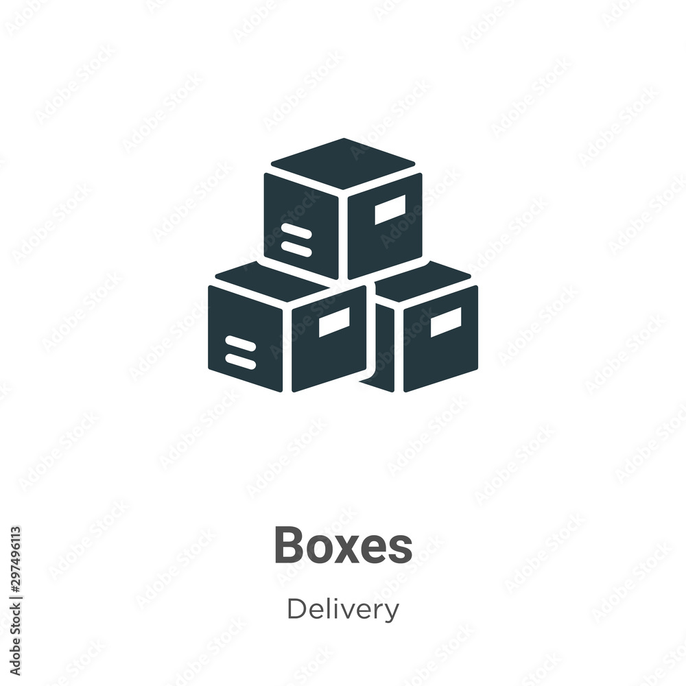 Vecteur Stock Boxes vector icon on white background. Flat vector boxes ...
