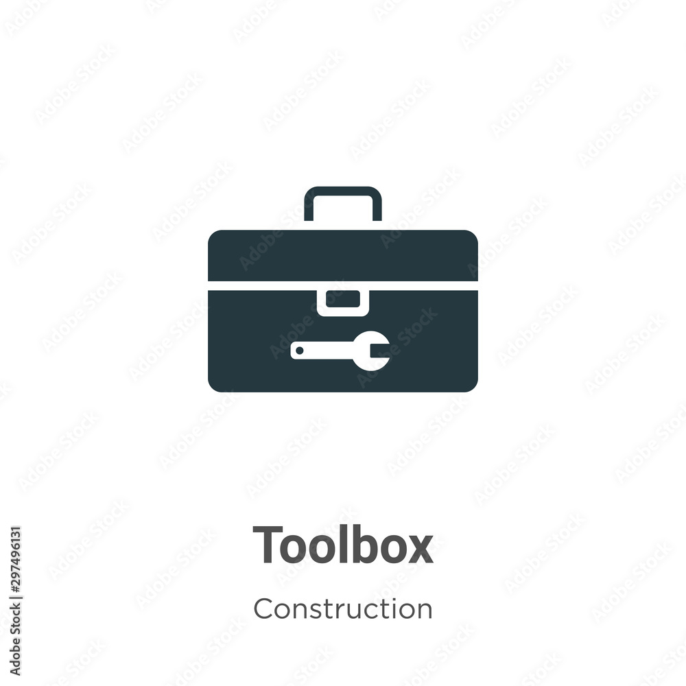 Toolbox vector icon on white background. Flat vector toolbox icon ...