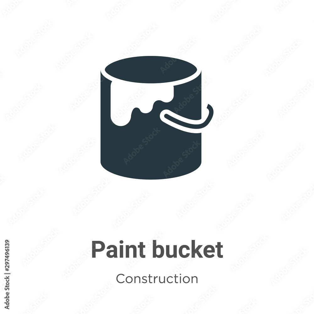 Paint bucket vector icon on white background. Flat vector paint bucket ...