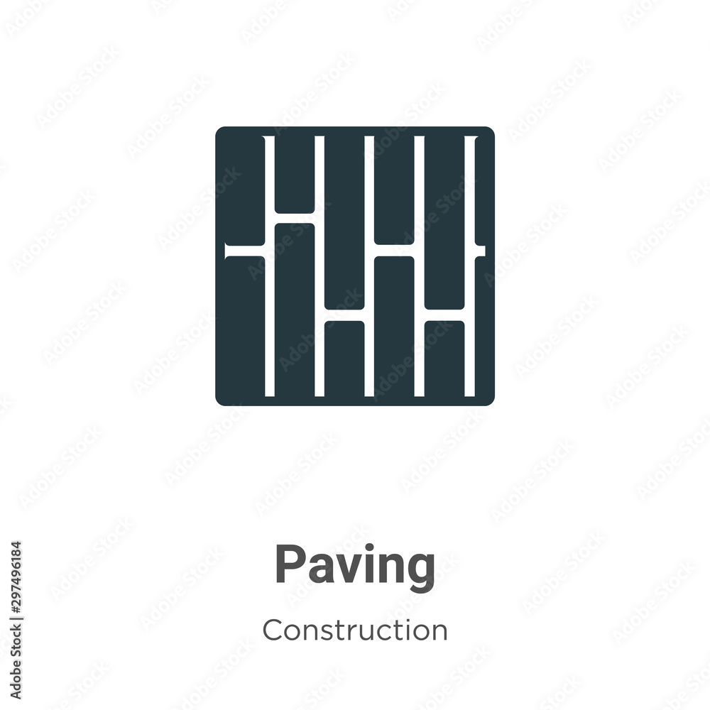 Paving vector icon on white background. Flat vector paving icon symbol sign from modern ...
