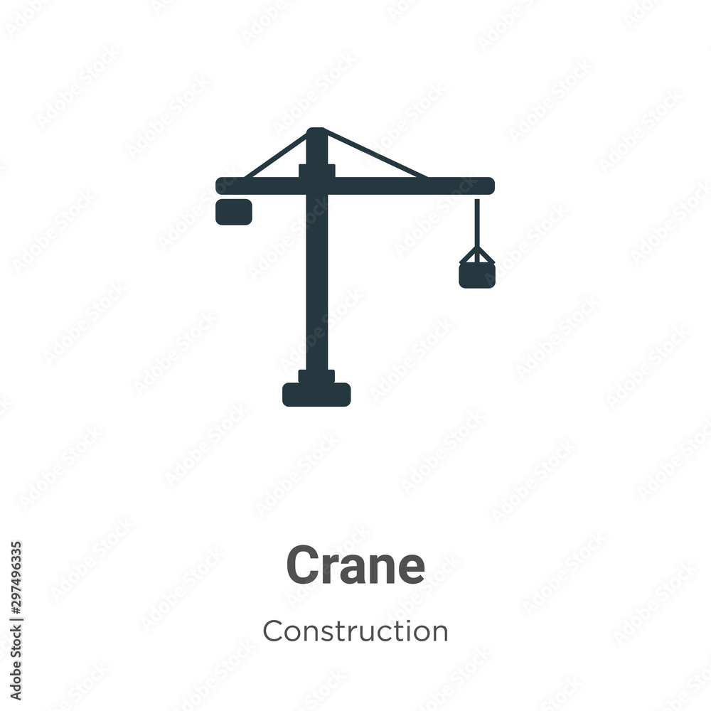 Crane vector icon on white background. Flat vector crane icon symbol ...