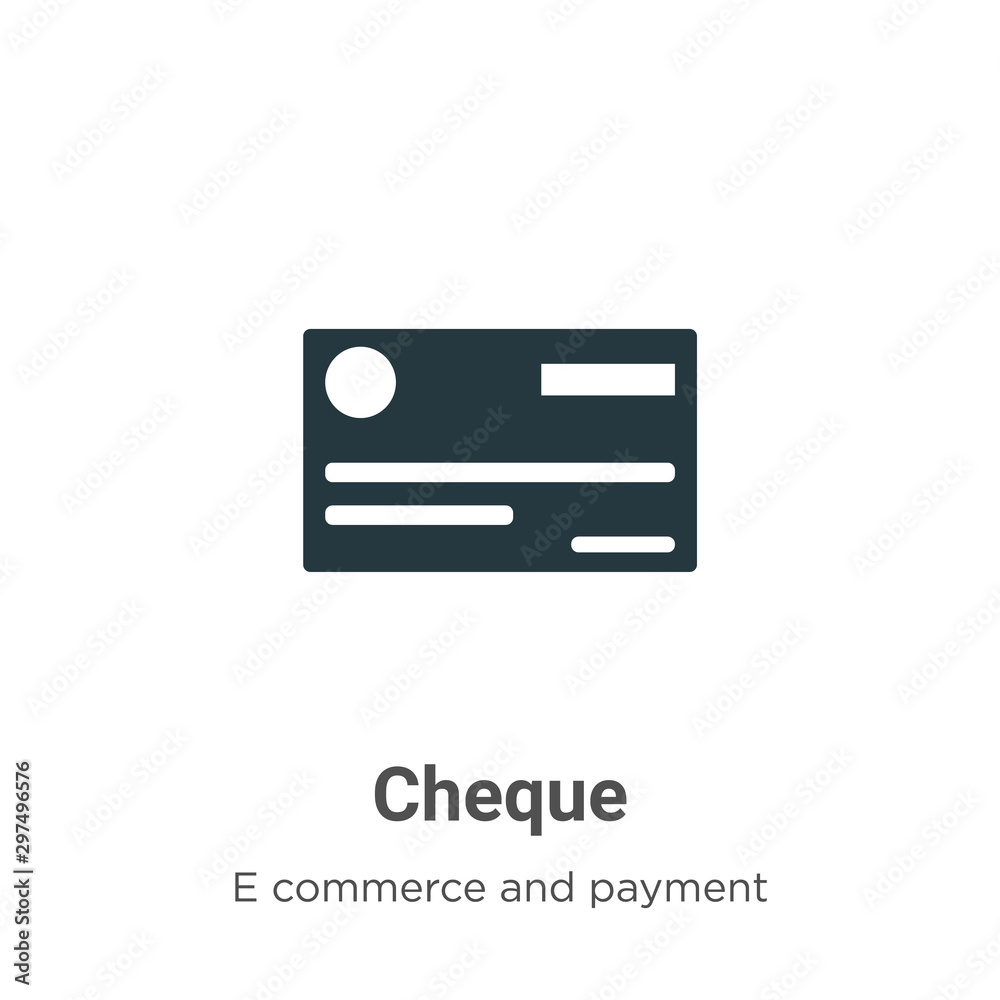 Cheque vector icon on white background. Flat vector cheque icon symbol ...
