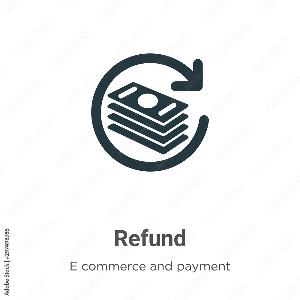 Vecteur Stock Refund vector icon on white background. Flat vector ...
