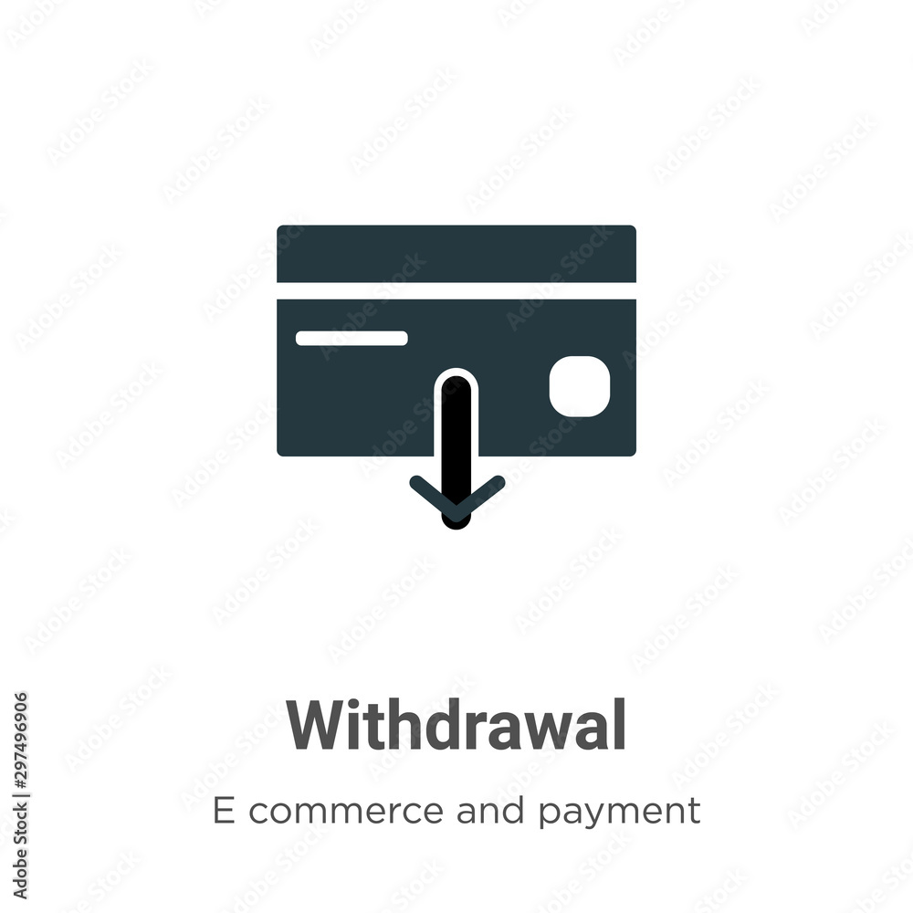 Withdrawal vector icon on white background. Flat vector withdrawal icon ...