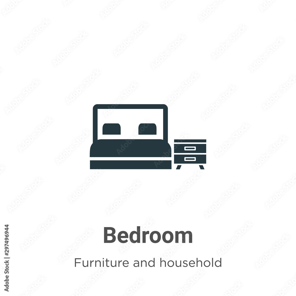 Bedroom vector icon on white background. Flat vector bedroom icon ...