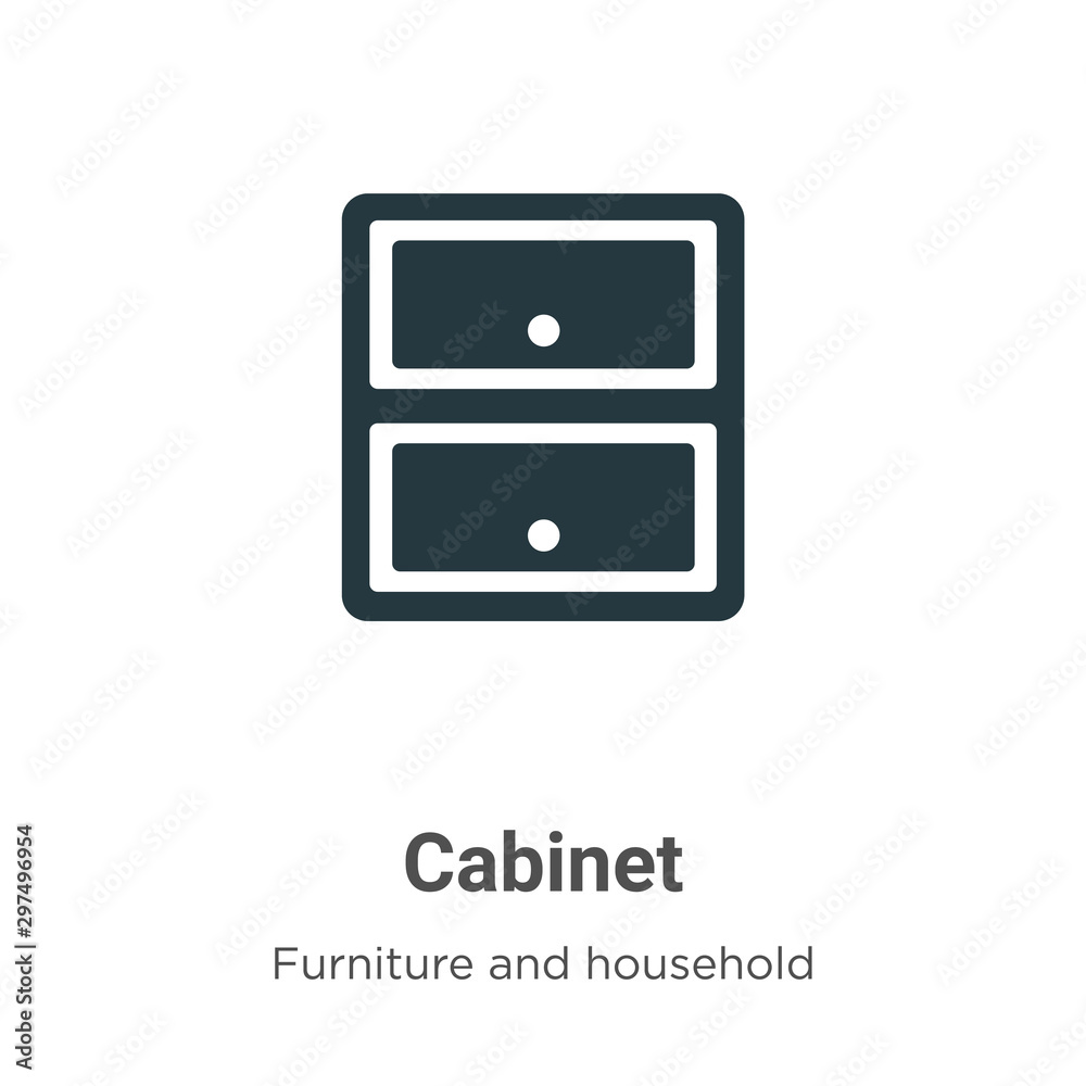 Cabinet vector icon on white background. Flat vector cabinet icon ...