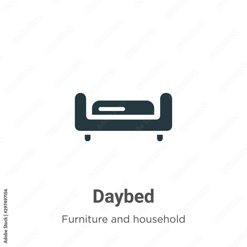 Daybed vector icon on white background. Flat vector daybed icon symbol ...