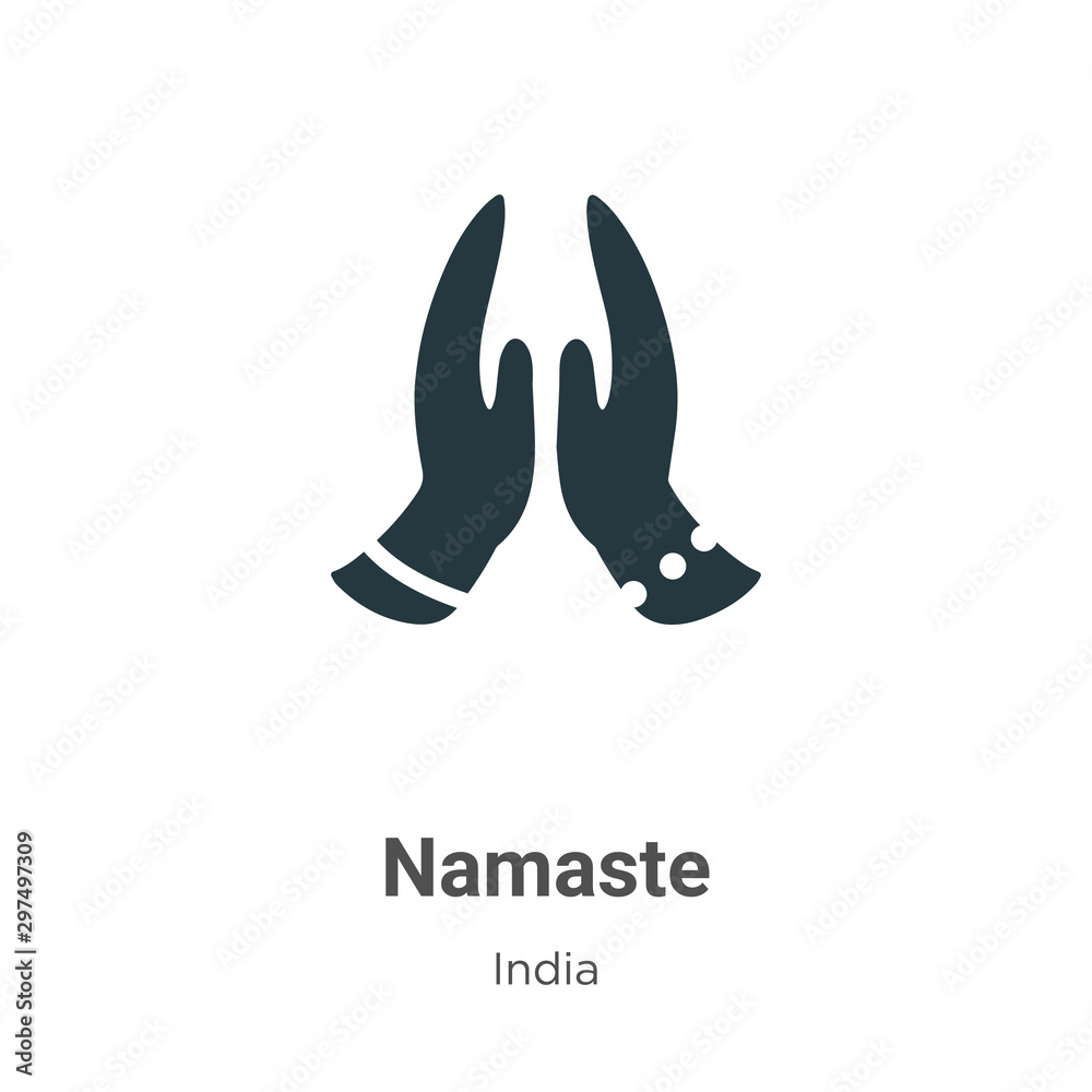 Namaste vector icon on white background. Flat vector namaste icon ...