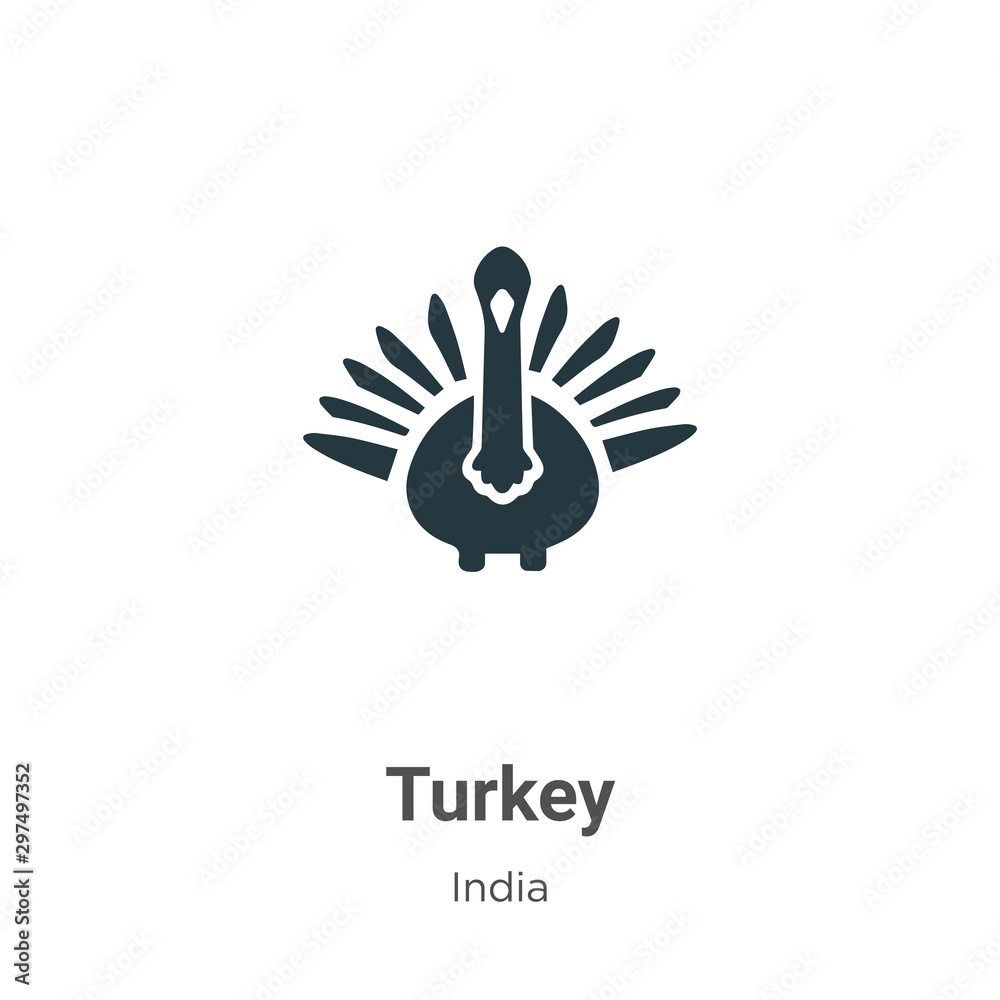 Turkey vector icon on white background. Flat vector turkey icon symbol ...