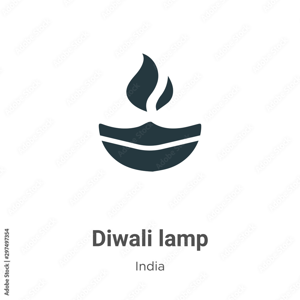 Diwali lamp vector icon on white background. Flat vector diwali lamp ...
