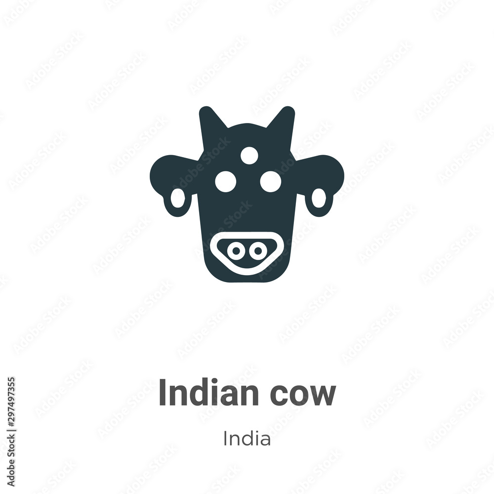 Indian cow vector icon on white background. Flat vector indian cow icon ...